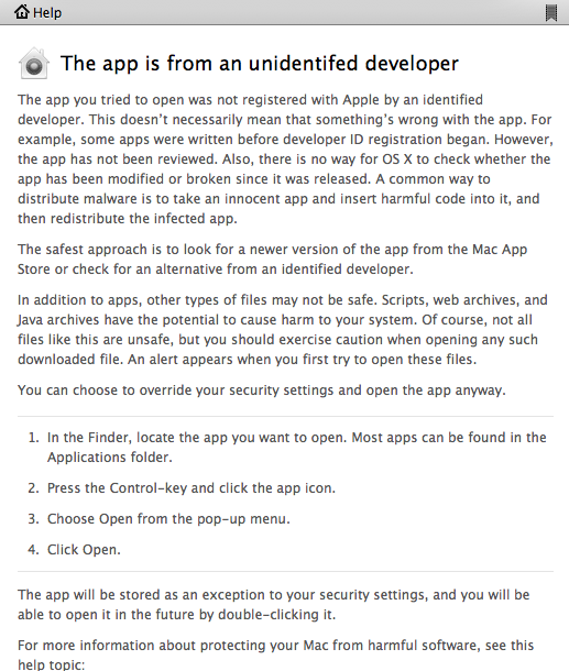 Unidentified Developer Warning When Attempting To Install Exelis Vis Products On Mac Os X 108